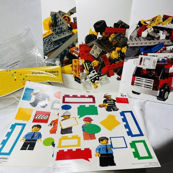 Lego | Office | Lego Pocket Folders 3 Pack 2 Sticker Sheets 3 Hole ...
